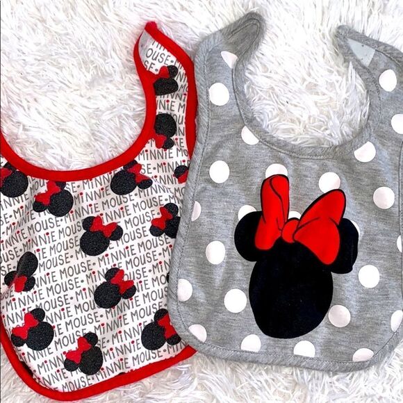 Disney | Accessories | Disney Baby Girls Minnie Mousebibs 2 | Poshmark